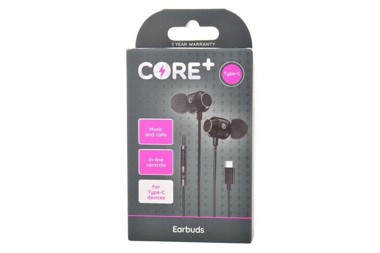 Core Type C In Ear Earphones Earbuds Music Calls Wired with Mic 1.2m B ...