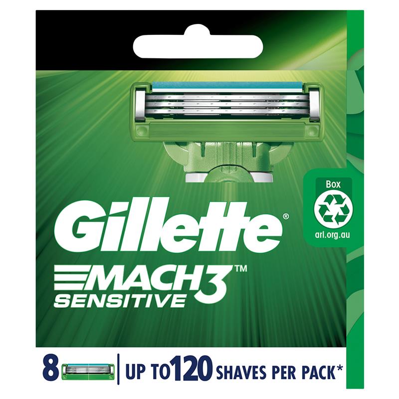 Gillette Mach3 Turbo Sensitive Cartridge 8Pack – Cosmetics Squad
