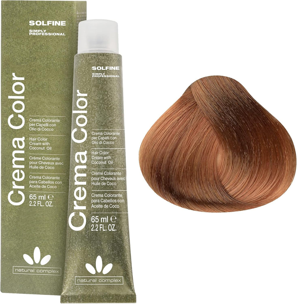 Solfine Crema Color Permanent Hair Color 65 ml, 8DR Light Gold Blonde ...