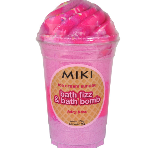 Home / Miki / Miki Ice Cream Sundae Bath Bomb and Bath Fizz Fairy Floss ...