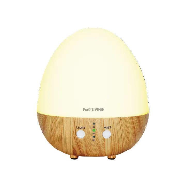 Pure Living Oval Ultrasonic Aroma Diffuser with LED Light 100ML