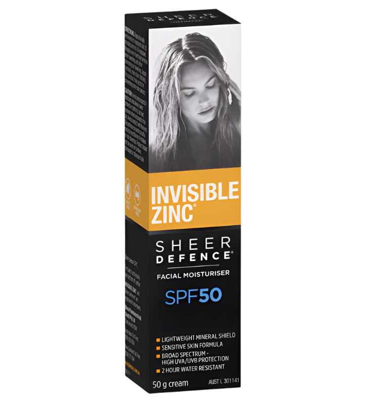 Invisible Zinc Sheer Defence Facial Moisturiser SPF50+ 50G – Cosmetics ...