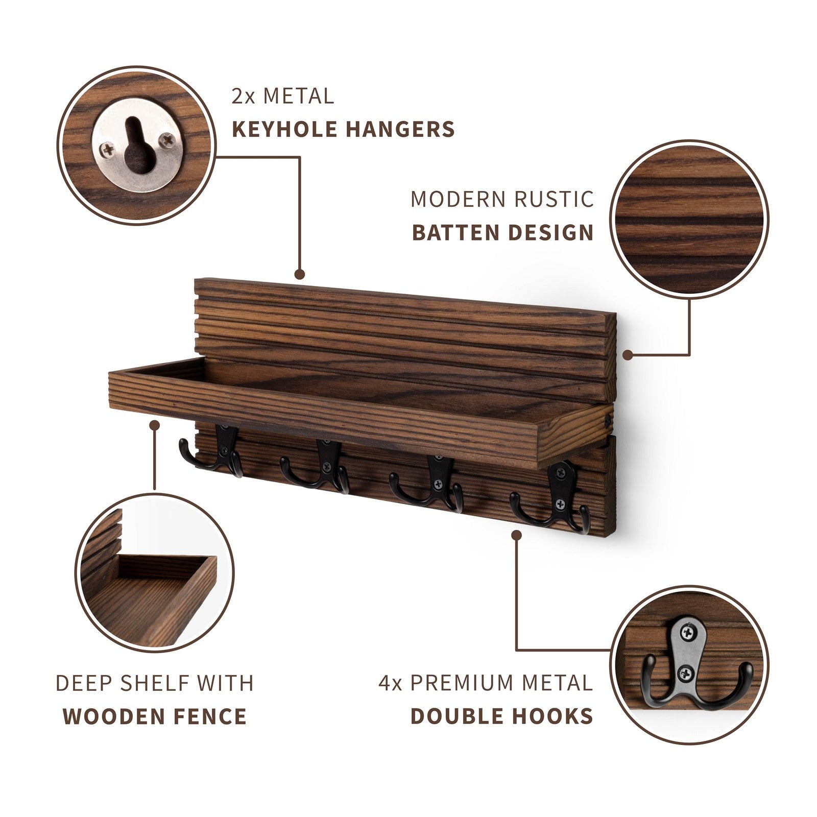 Lenan Genuine Leather Key Holder Wallet with Zip Coin Pouch